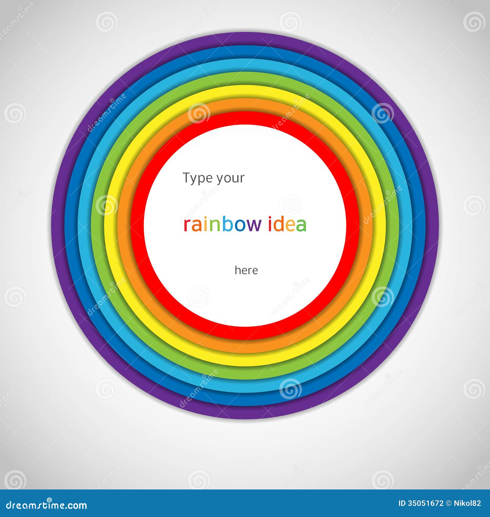 Rainbow Label on White Background Stock Illustration - Illustration of ...