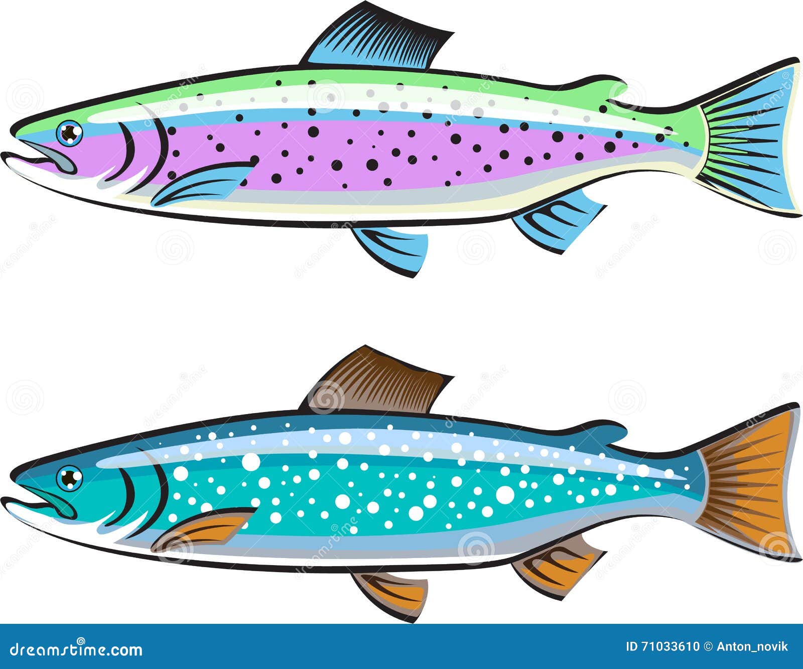 Lake Trout Jumping Up Continuous Line Drawing Vector Illustration ...