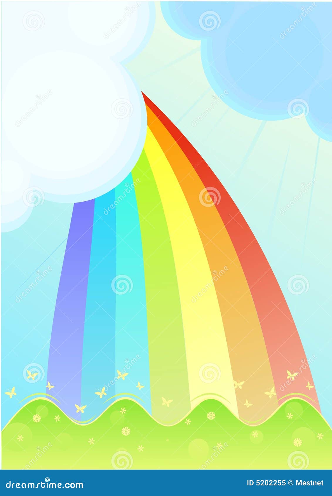 Rainbow landscape stock vector. Illustration of vector - 5202255