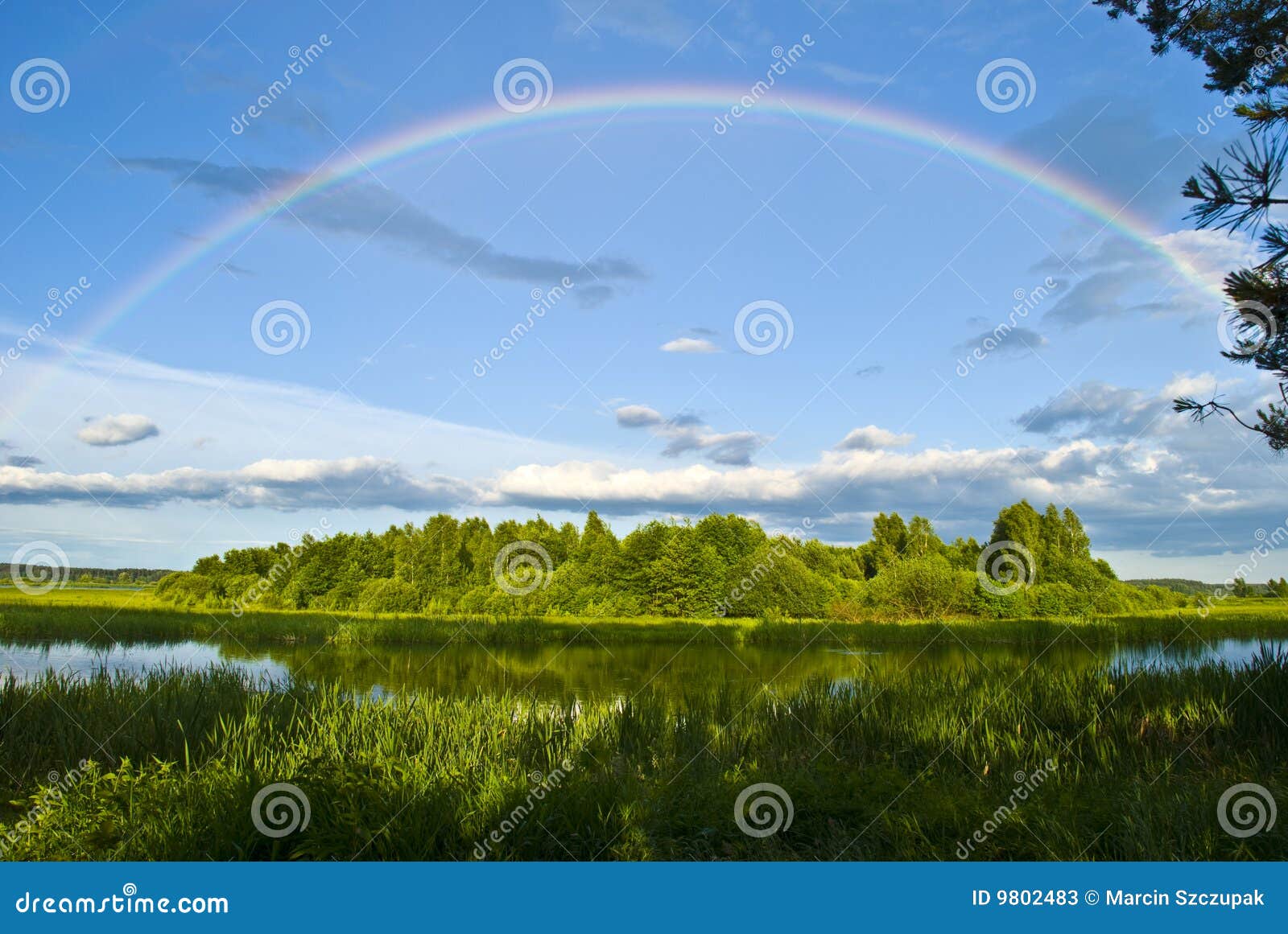 Rainbow landscape stock image. Image of beautiful, fresh - 9802483