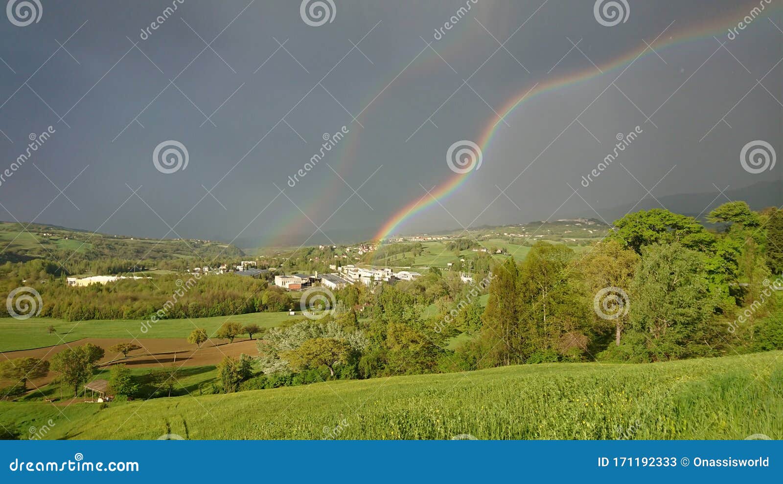 Rainbow Landscape Abstract Creative Background Stock Image - Image of ...