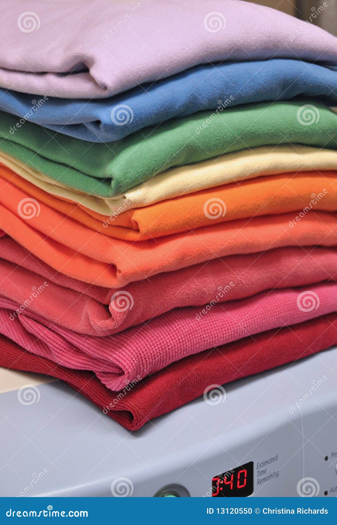 Rainbow Laundry on Washing Machine Stock Photo - Image of clean ...