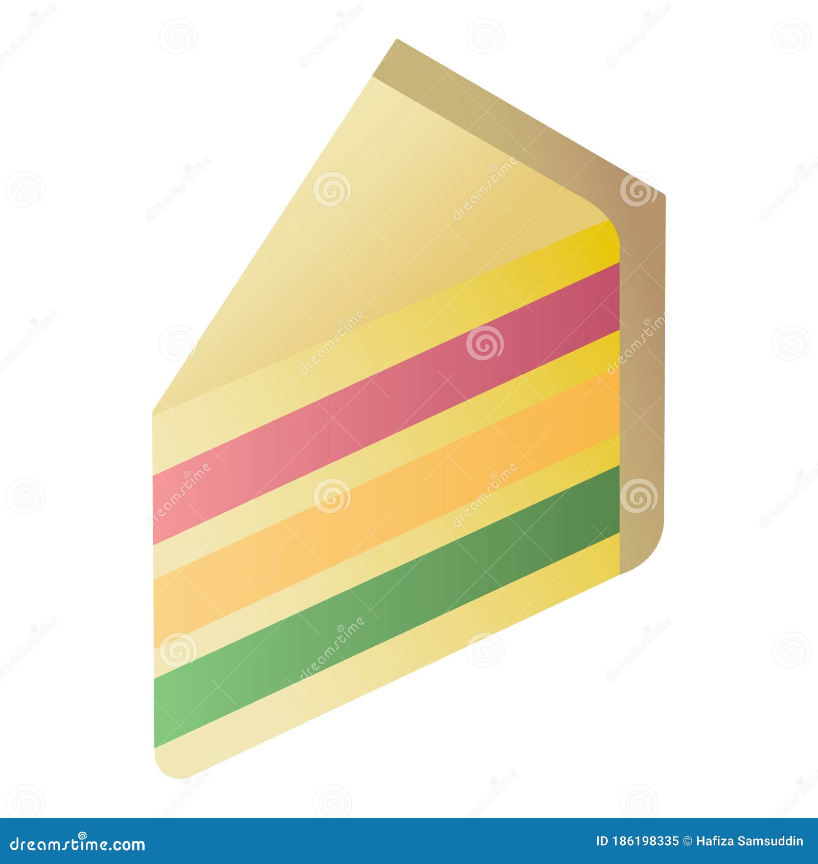 Rainbow Layer Cake Slice. Vector Illustration Decorative Design Stock ...