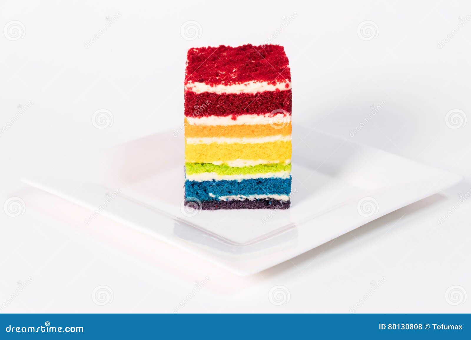 Rainbow layer cake stock photo. Image of candy, yellow - 80130808