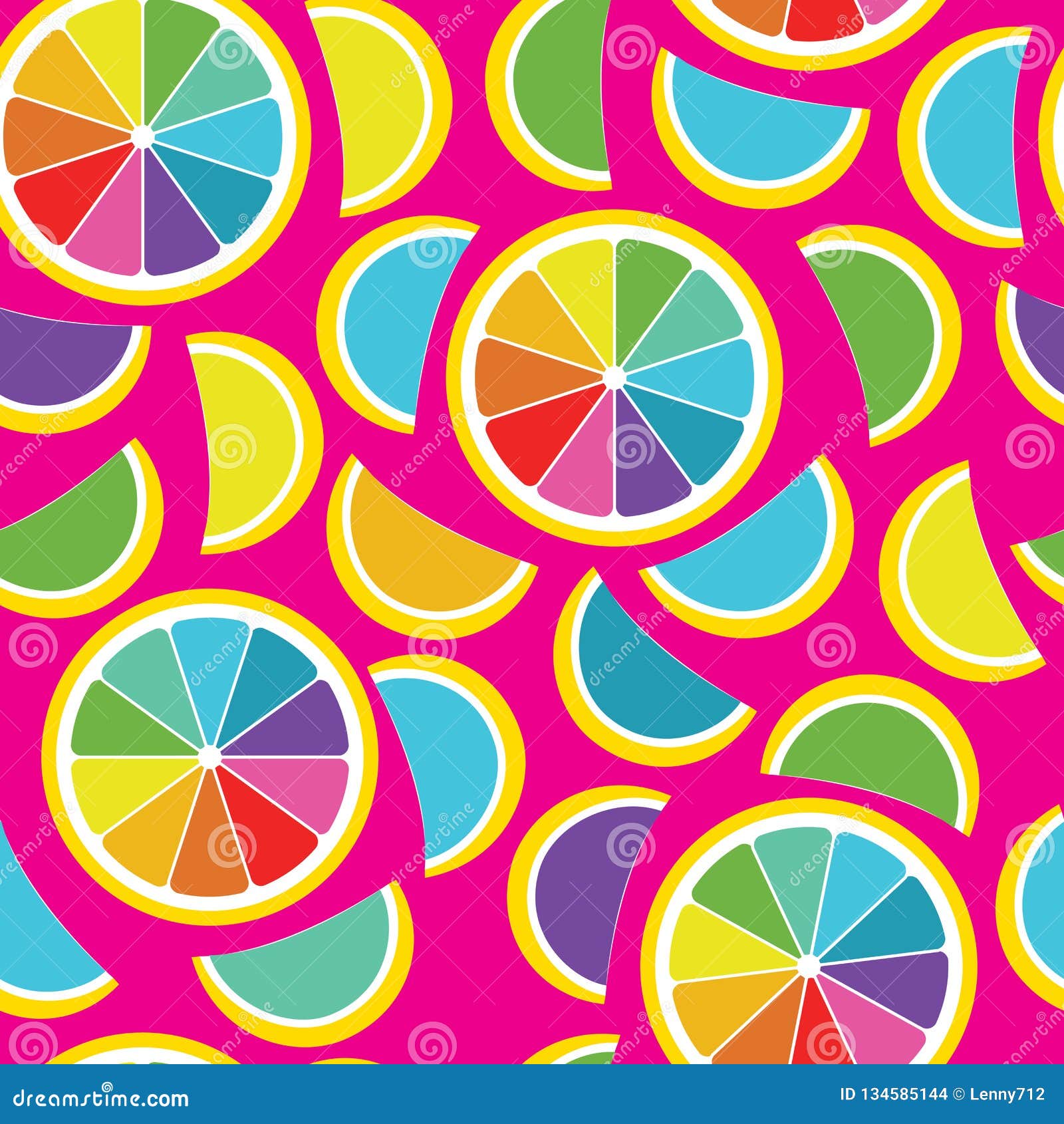 Rainbow Lemon Vector Seamless Background Stock Vector - Illustration of ...