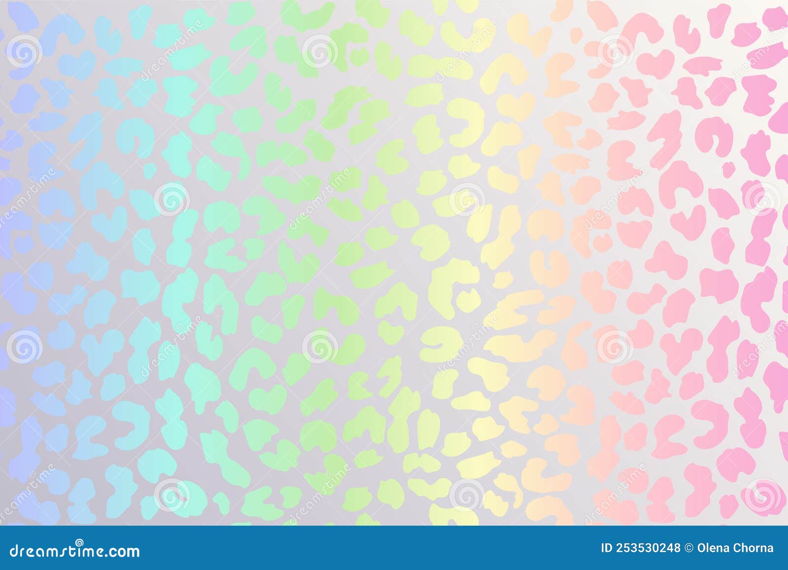 Rainbow Leopard Background. Holographic Foil Cheetah Texture. Animal ...