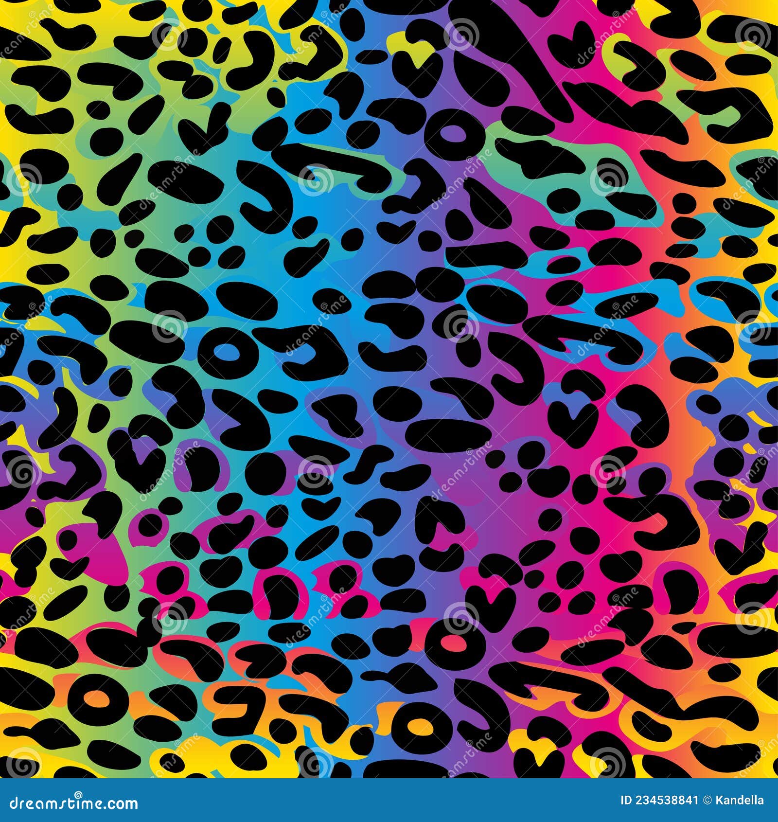 Rainbow Leopard Seamless Pattern Stock Vector - Illustration of african, fashion: 234538841