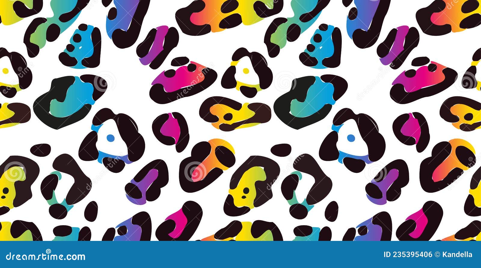 Rainbow Leopard Seamless Pattern Stock Vector - Illustration of bright ...