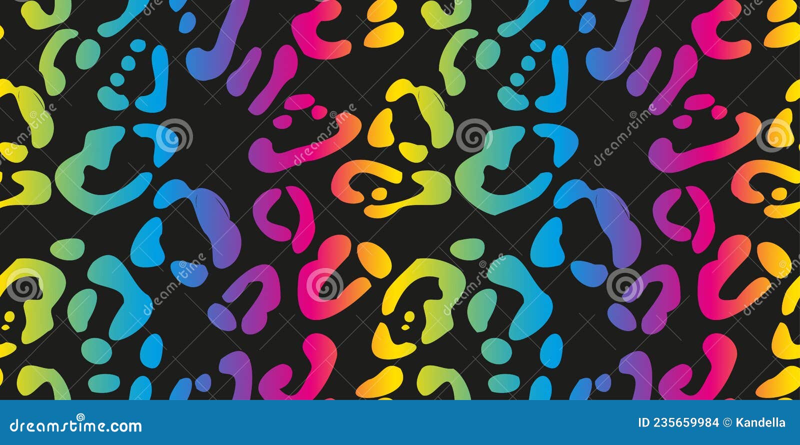 Rainbow Leopard Seamless Pattern Stock Vector - Illustration of pattern, texture: 235659984