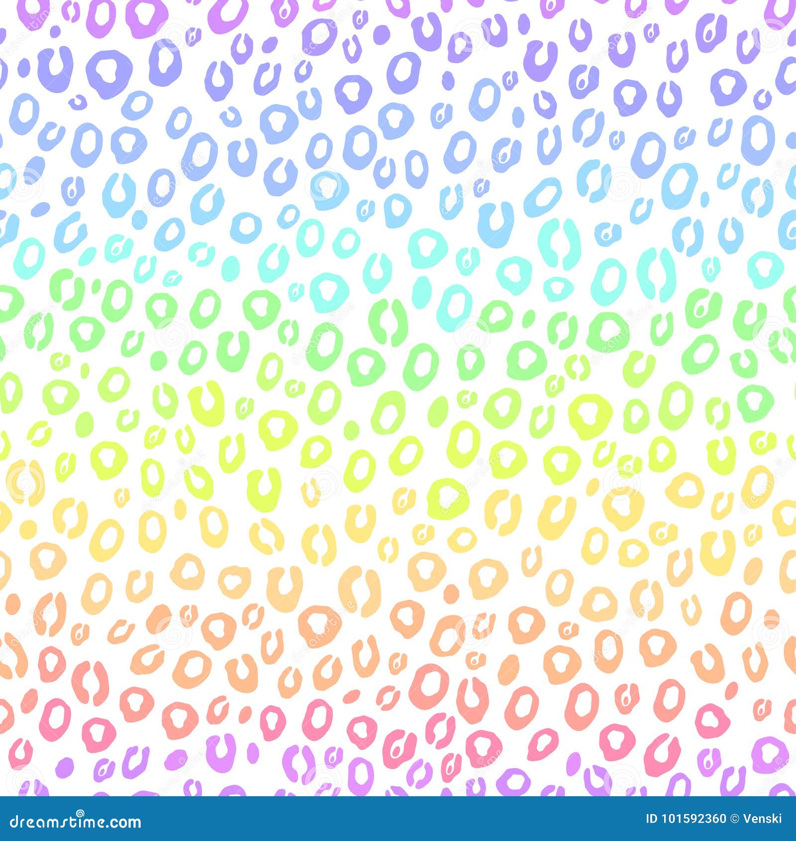 Rainbow Leopard Print White Background