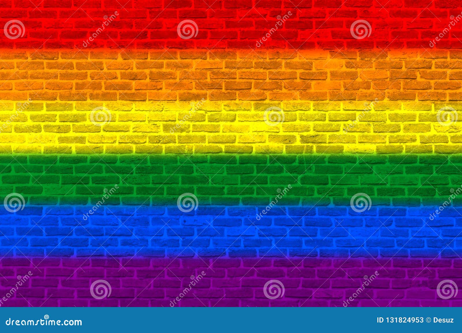 Rainbow Lgbt Gay Flag On Brick Wall Stock Illustration Illustration