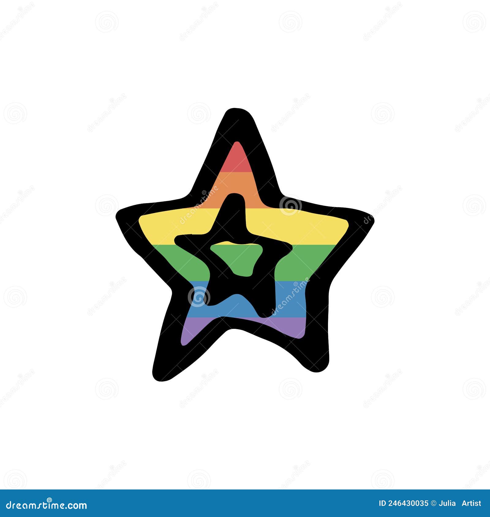 Rainbow LGBT Star. Hand-drawn Doodle Stock Vector - Illustration of ...