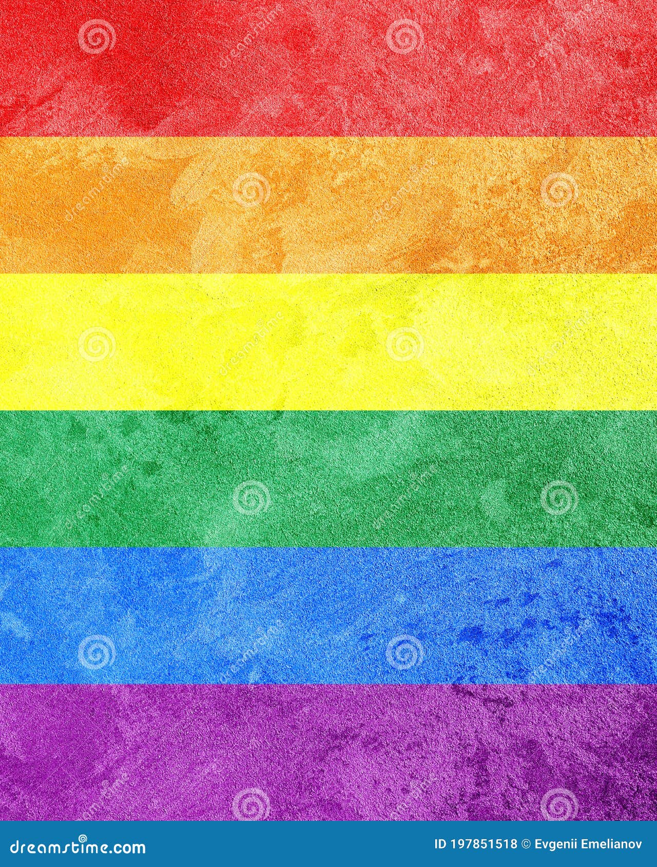 Rainbow Lgbtq Or Gay Pride Flag On Decorative Plaster Or Concrete