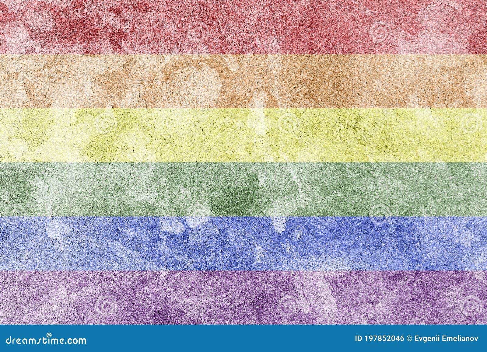 Rainbow Lgbtq Or Gay Pride Flag On Decorative Plaster Or Concrete