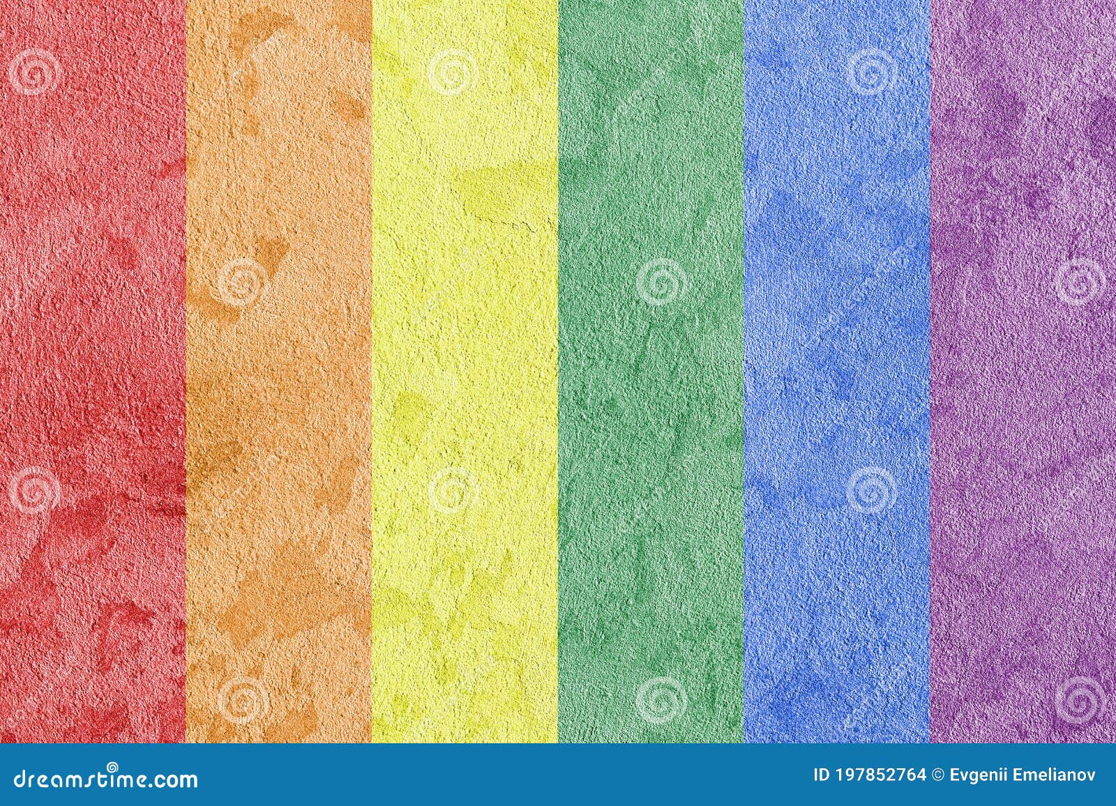 Rainbow Lgbtq Or Gay Pride Flag On Decorative Plaster Or Concrete