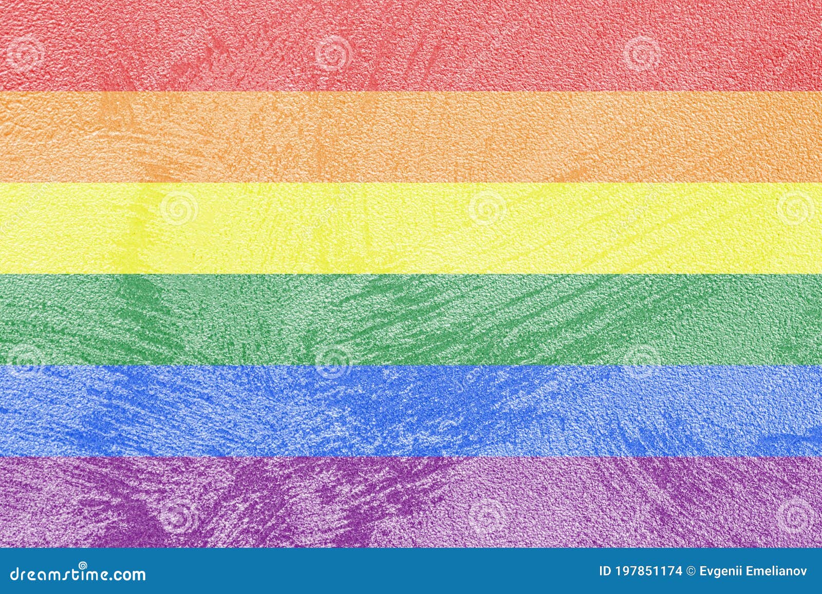 Rainbow Lgbtq Or Gay Pride Flag On Decorative Plaster Or Concrete