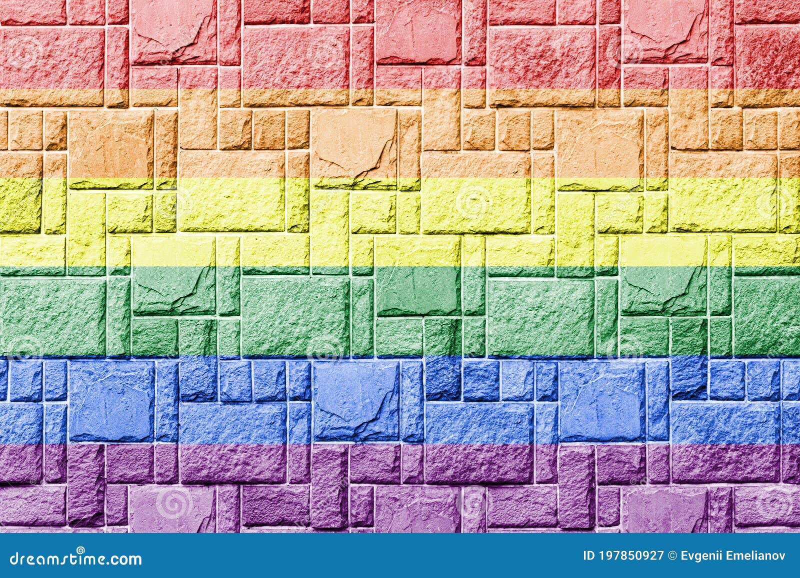 Rainbow Lgbtq Or Gay Pride Flag On Decorative Tiles Texture Abstract