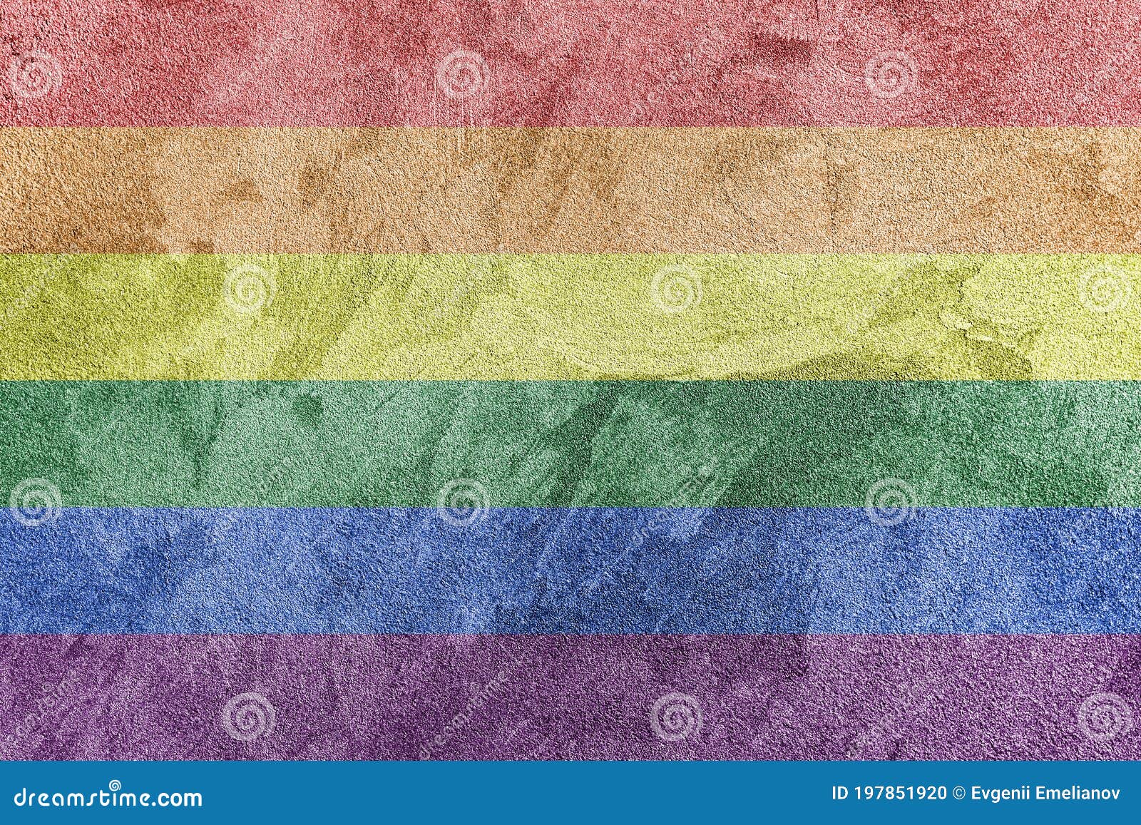 Rainbow Lgbtq Or Gay Pride Grunge Flag On Concrete Wall Texture