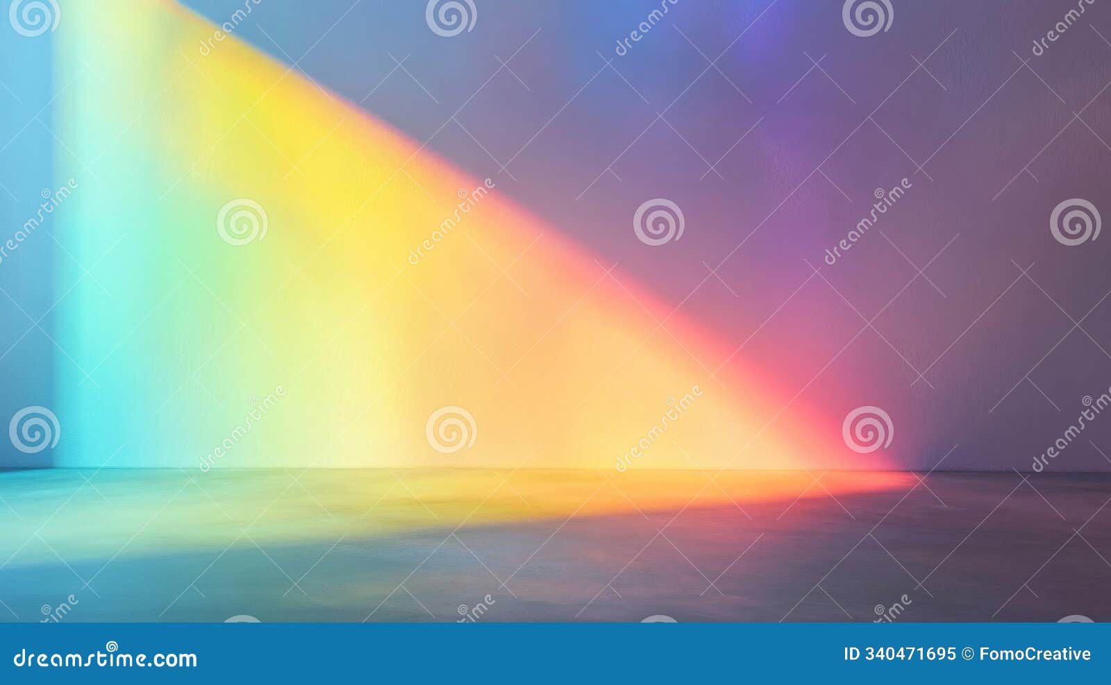 Rainbow Light Beam Casting on Wall and Floor Stock Illustration ...
