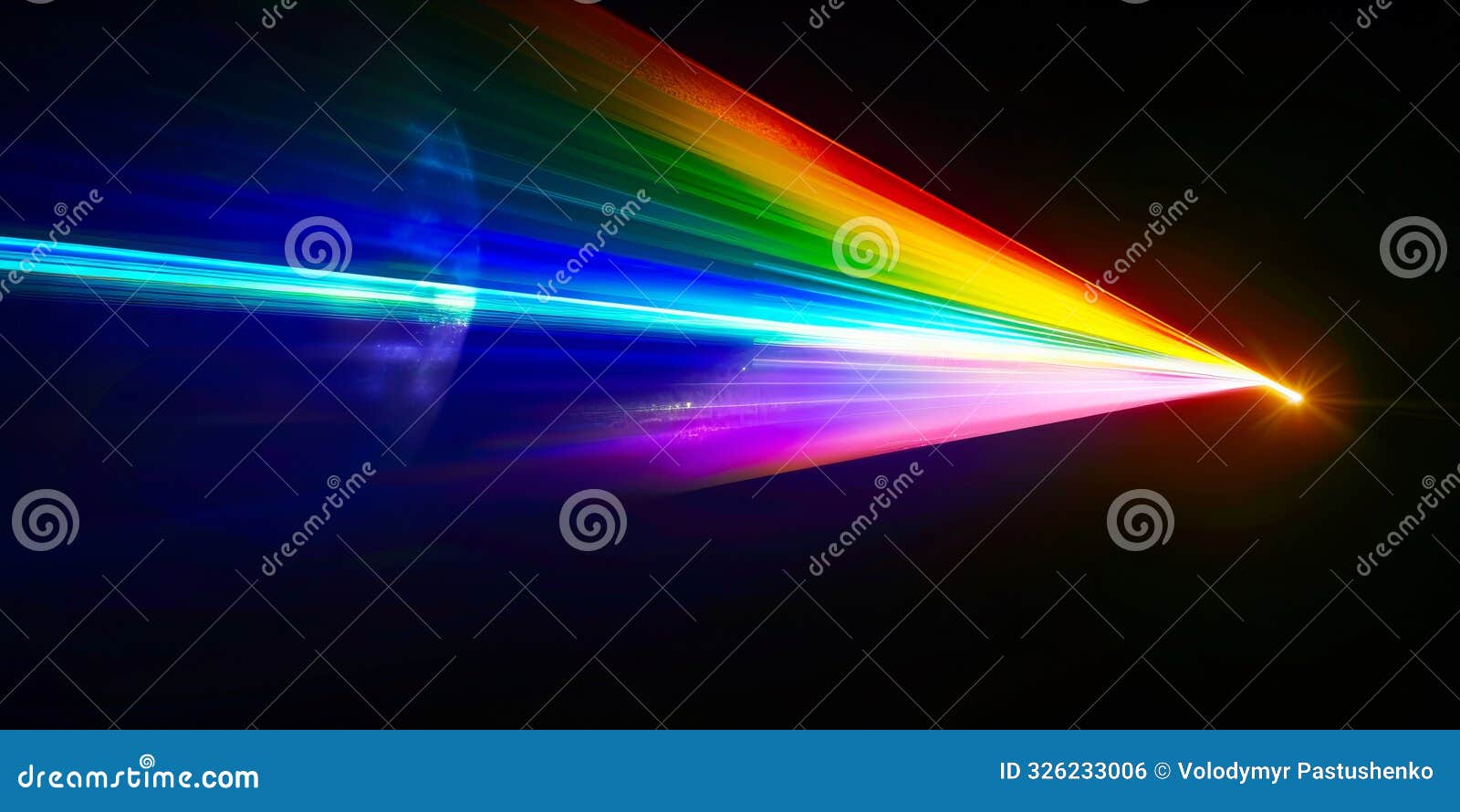 A Rainbow Light Beam is Shown in the Dark Stock Photo - Image of dark ...