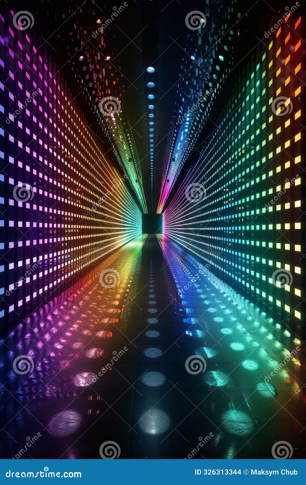 Rainbow Light Corridor, Illuminated Pathway with Colorful LED Wall ...