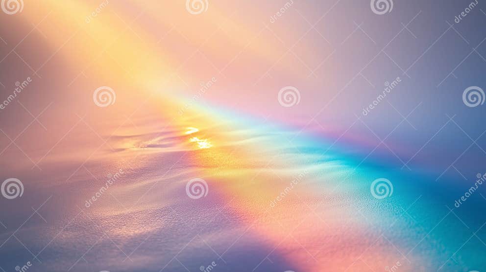 Rainbow Light Reflection on Shiny Smooth Surface Stock Illustration ...