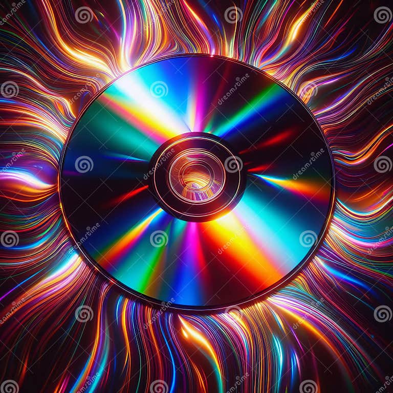Rainbow Light Reflections on a CD Surface Stock Photo - Image of rare ...