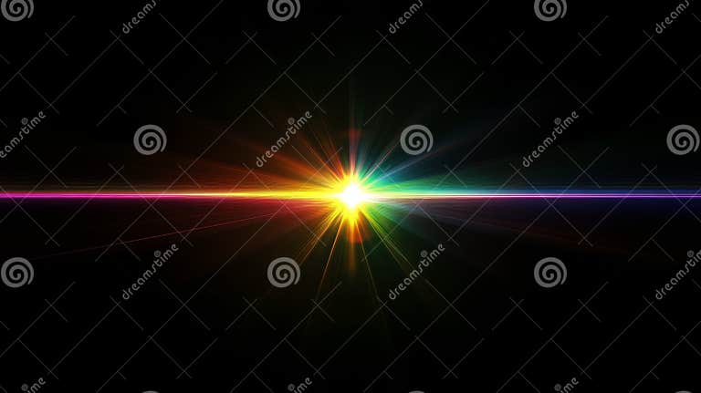 Rainbow Light Spectrum on a Dark Background, Abstract Glow. Science and ...