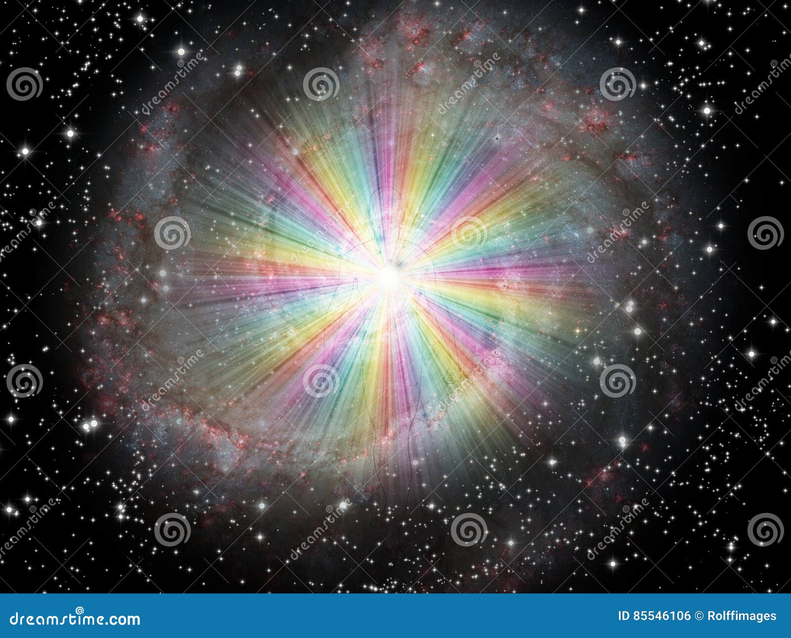 Rainbow Light with stars stock illustration. Illustration of power ...
