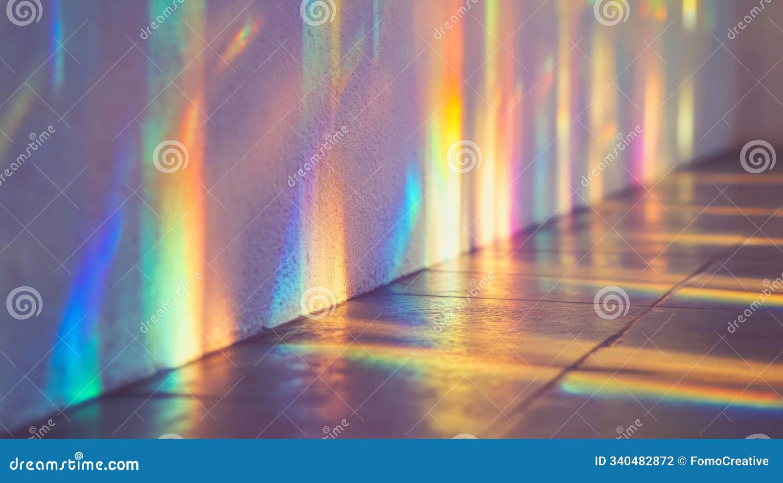 Rainbow Light Streaks on a Wall and Floor Stock Illustration ...