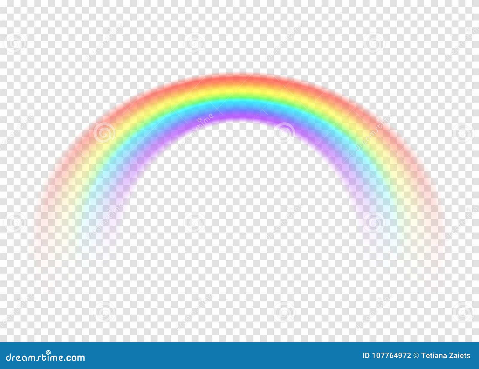 Rainbow with Limpid Section Edge on Transparent Background Stock Vector ...
