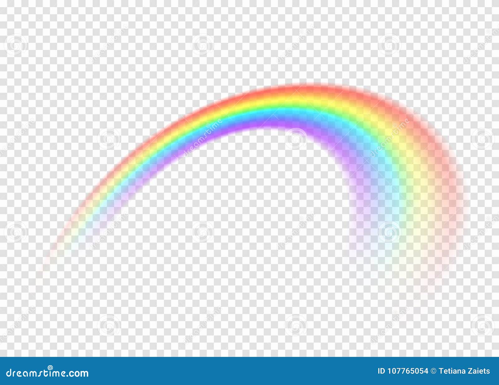 Rainbow with Limpid Section Edge on Transparent Background Stock Vector ...
