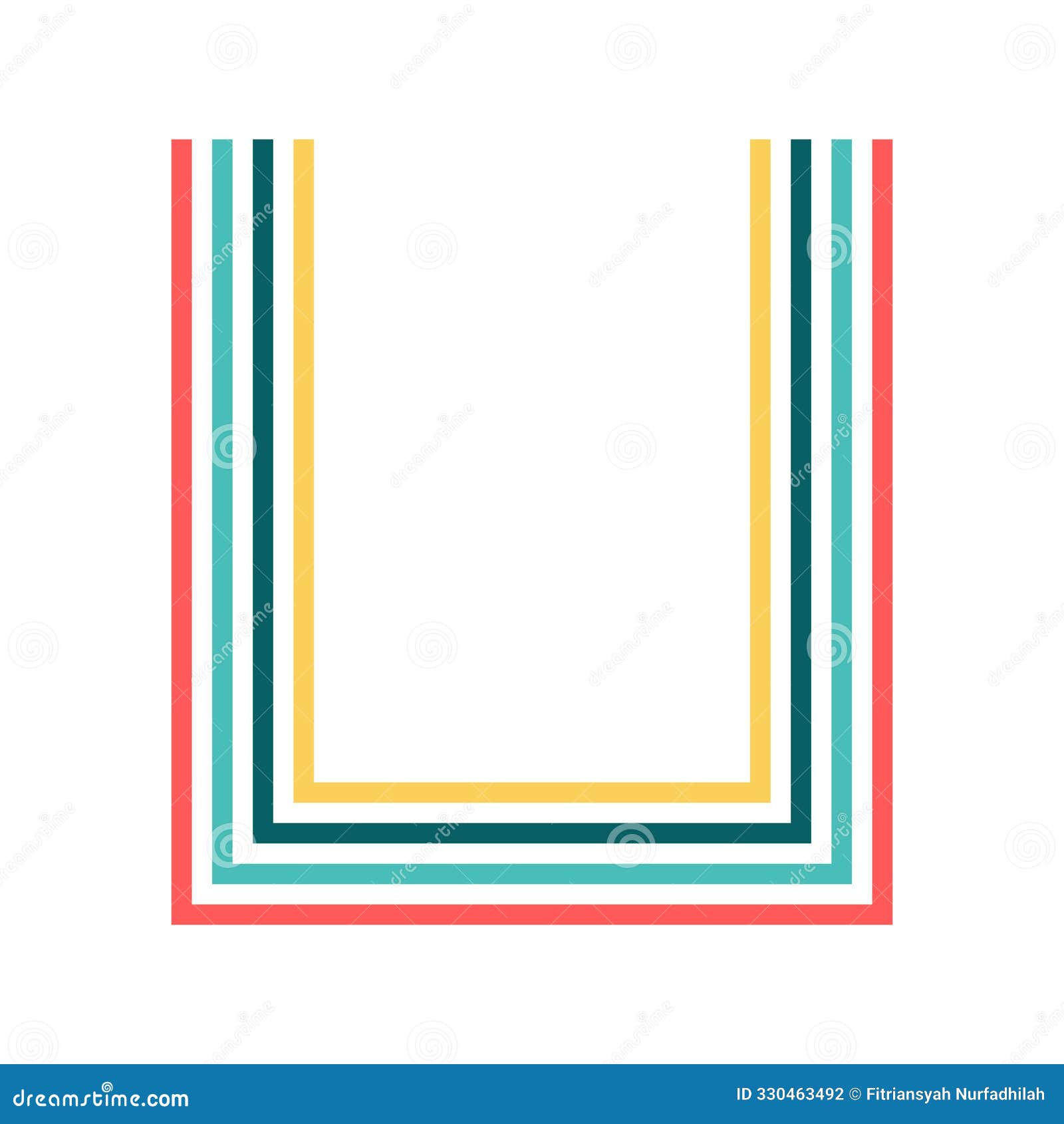 Hand Drawn Rainbow Line Illustration with Flat Cartoon Design. Stock ...