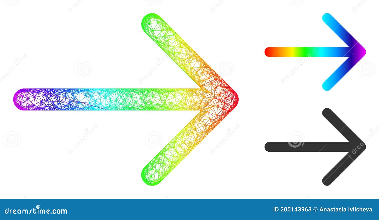 Rainbow Linear Gradient Arrow Right Icon Stock Vector - Illustration of ...