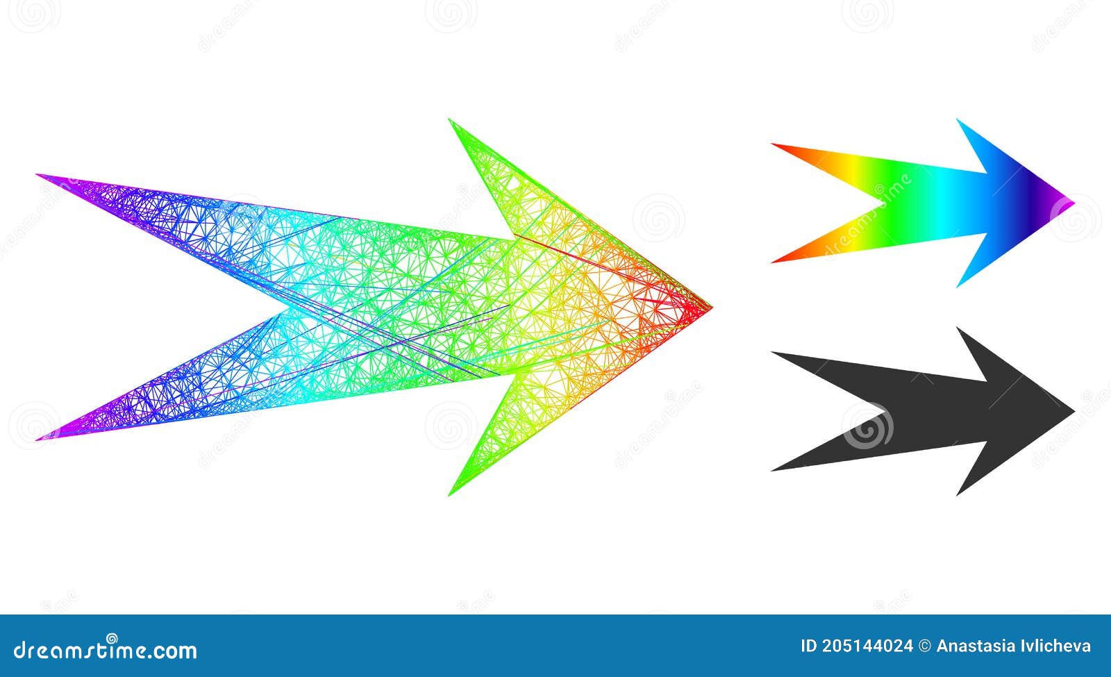 Rainbow Linear Gradient Arrow Right Icon Stock Vector - Illustration of ...