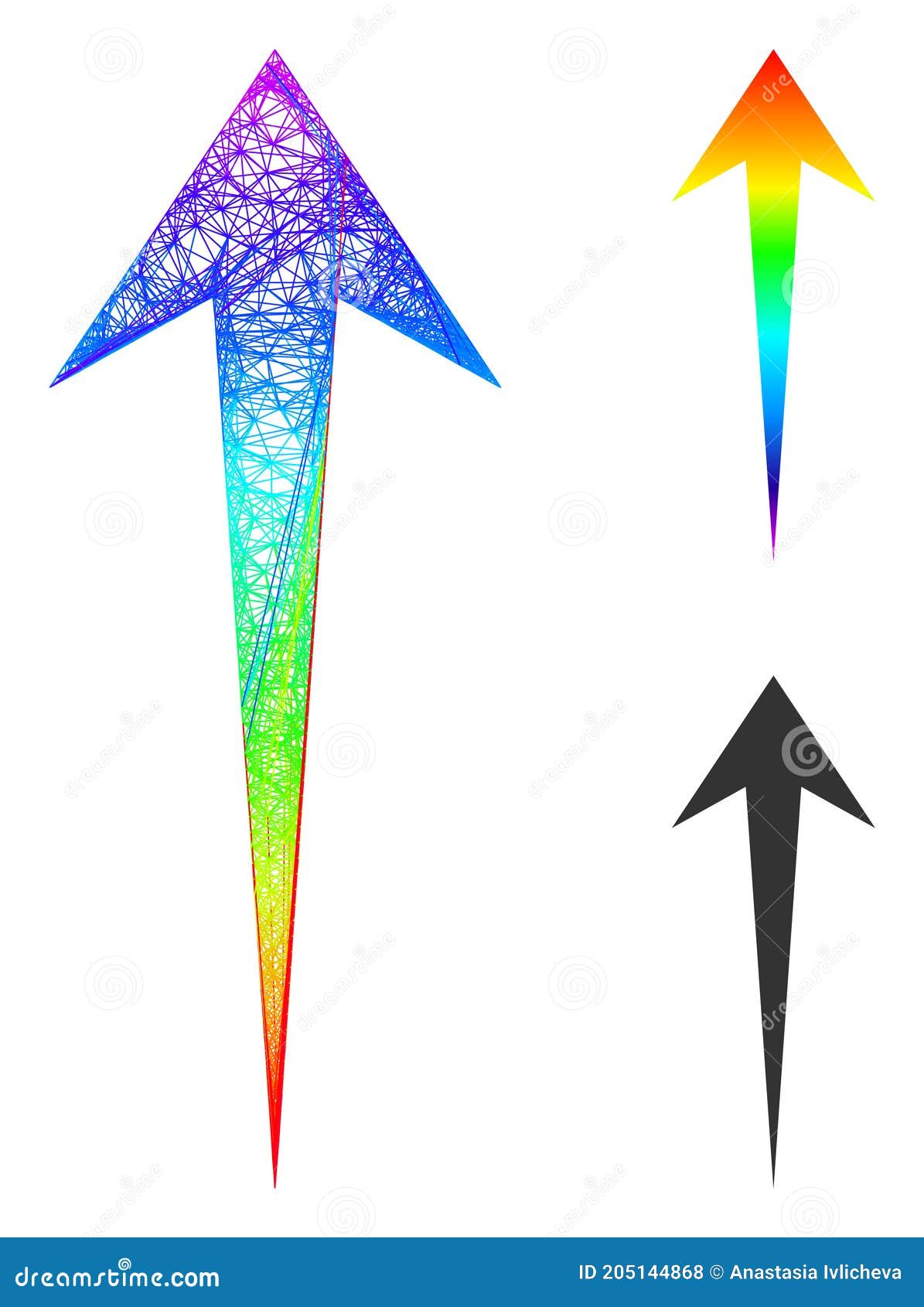 Rainbow Linear Gradient Arrow Up Icon Stock Vector - Illustration of ...