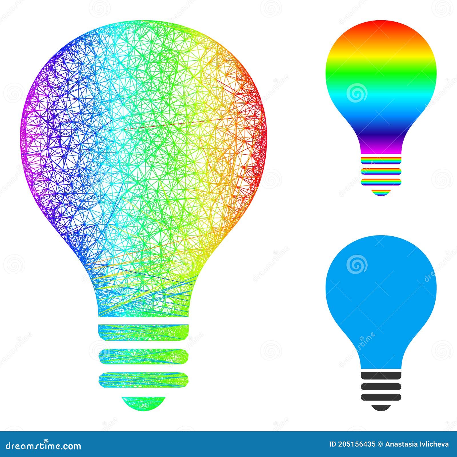 Rainbow Linear Gradient Bulb Icon Stock Vector - Illustration of ...