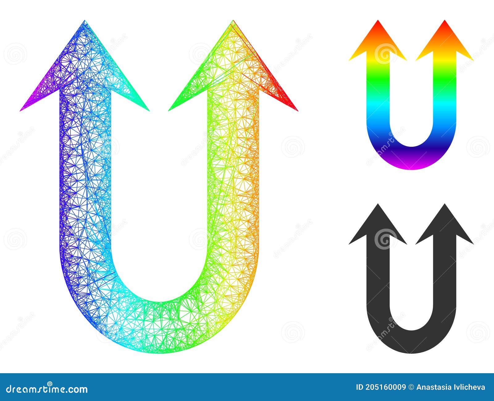 Rainbow Linear Gradient Double Forward Arrow Icon Stock Vector ...