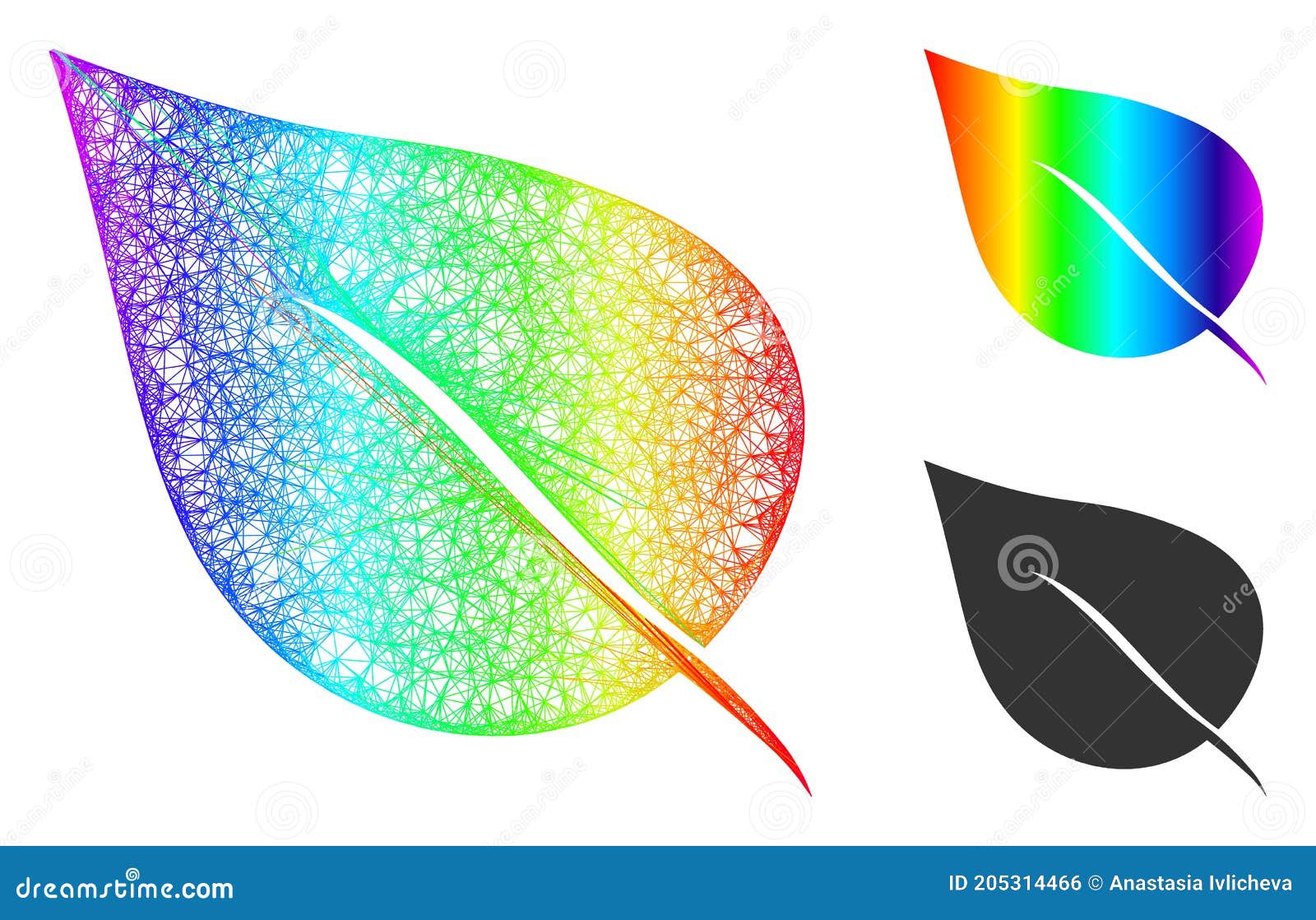 Gradient Plant Landscape. Minimal Flat Leaves Design, Color Gradation ...