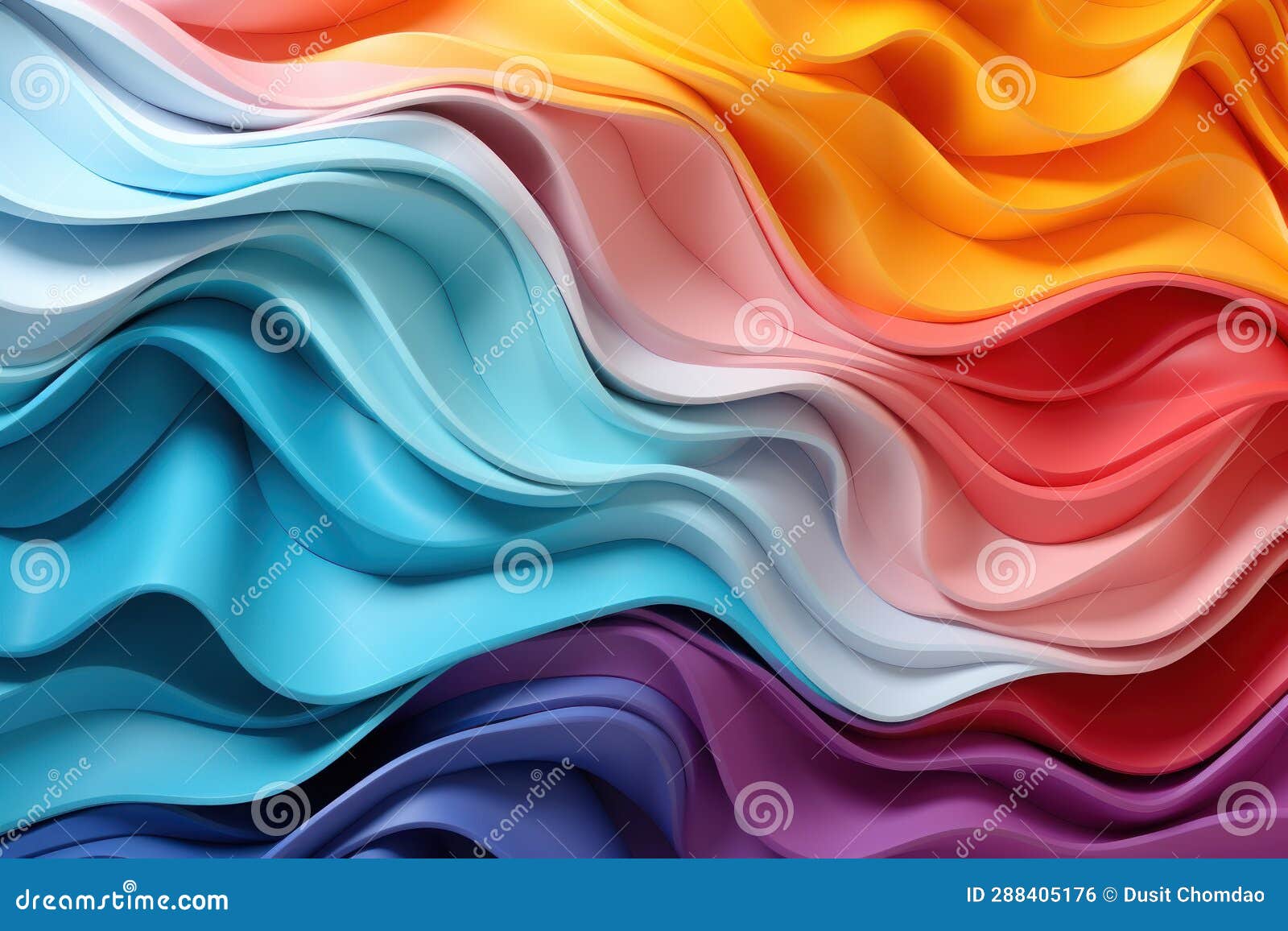 Rainbow Liquid Pastel Wavy Melted Plastic Texture. Generative AI Stock ...