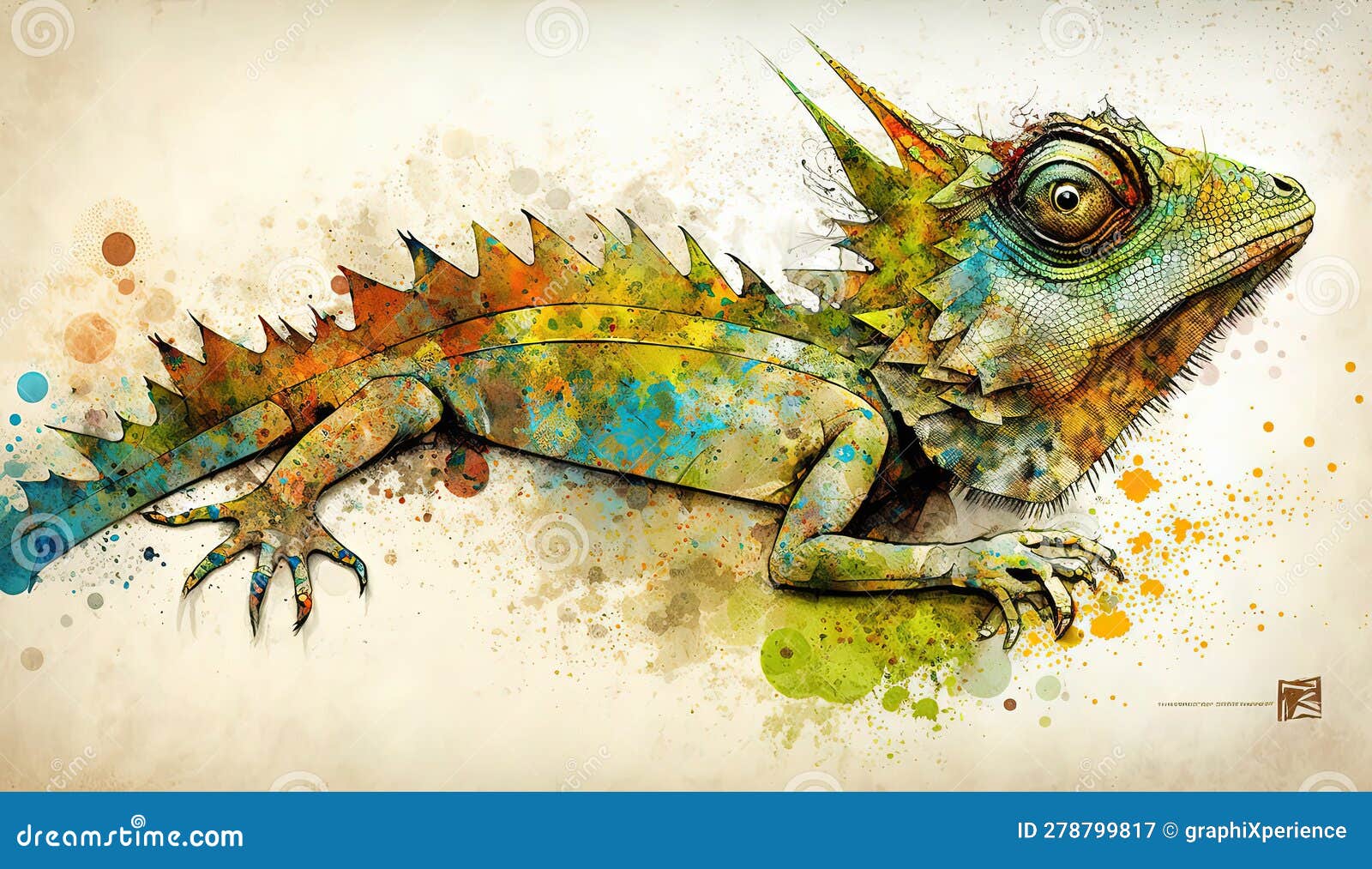 Rainbow Lizard Abstract Art Stock Illustration - Illustration of ...