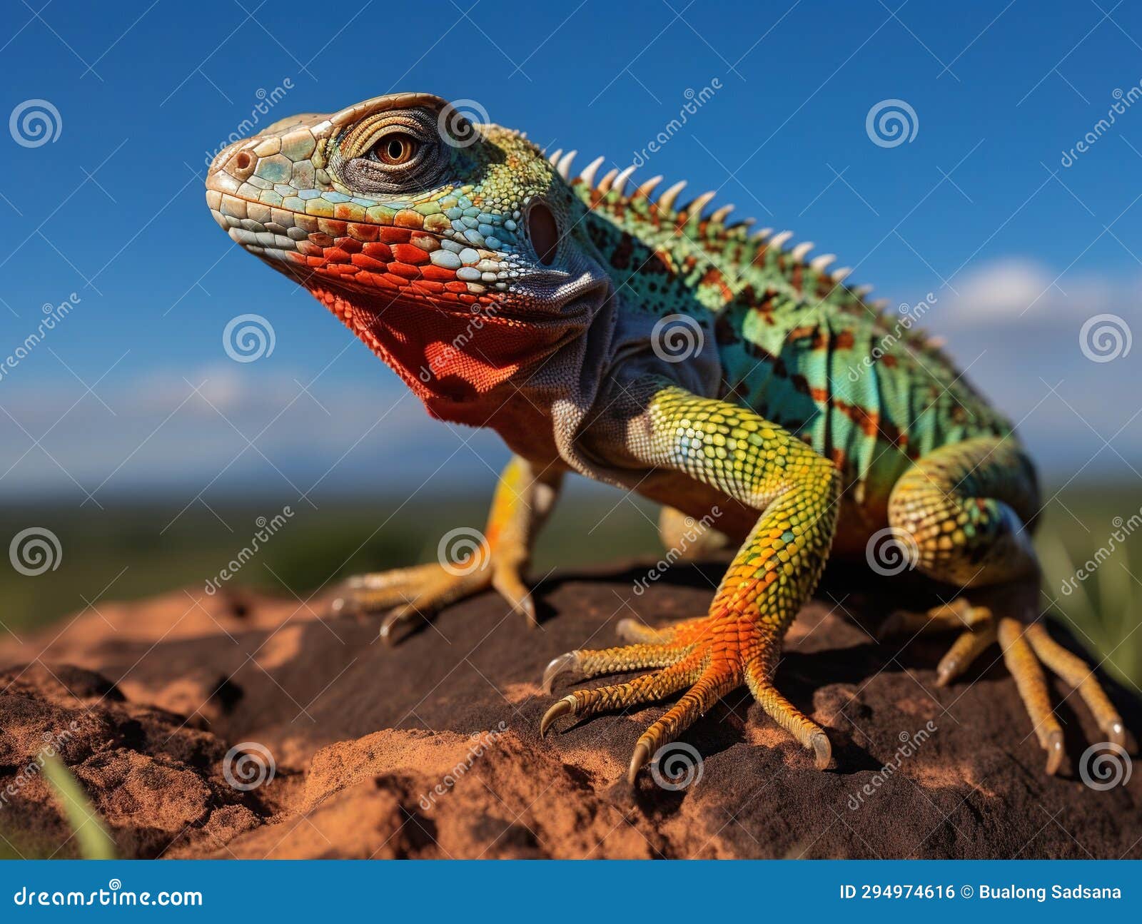 Rainbow Lizard Made with Generative AI Illustration Stock Illustration ...