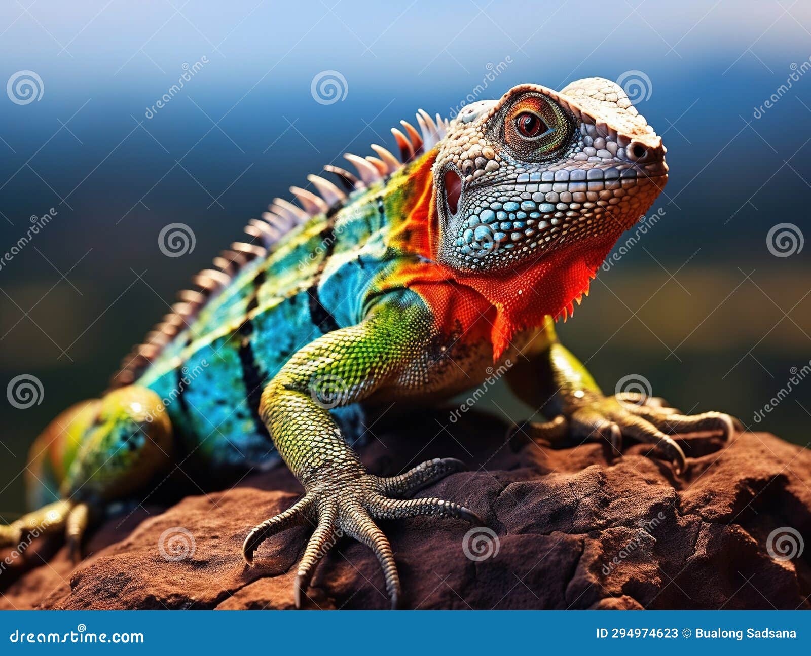 Rainbow Lizard Made with Generative AI Illustration Stock Illustration ...
