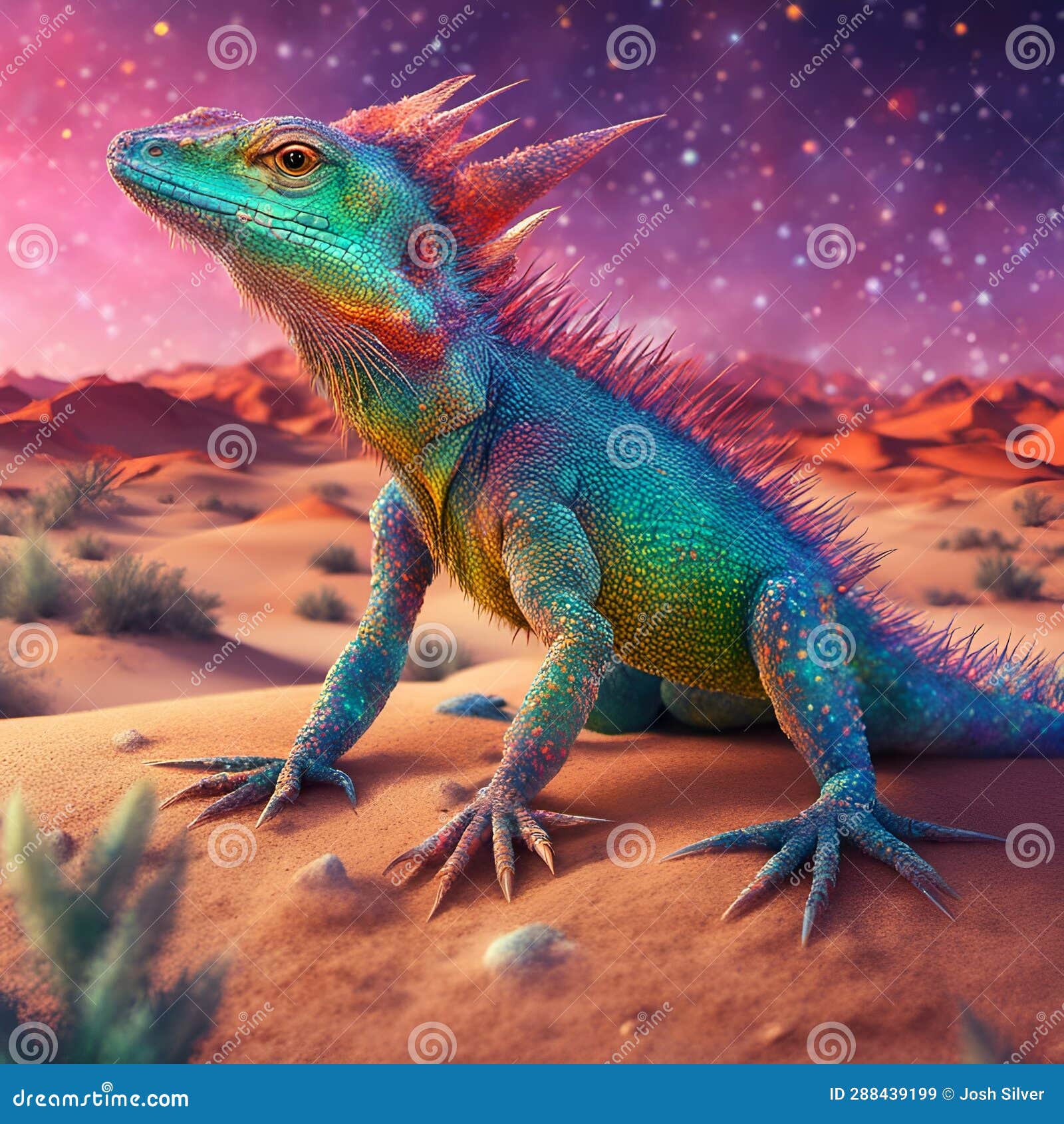 Rainbow lizard stock illustration. Illustration of spikes - 288439199