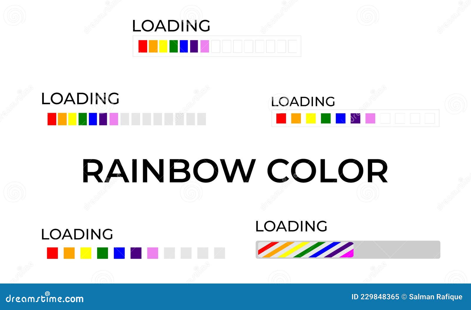 Rainbow Loading Progress Bar Collection, Vector Illustration Rainbow ... Rainbow Loading Progress Bar Collection, Vector Illustration Rainbow ...