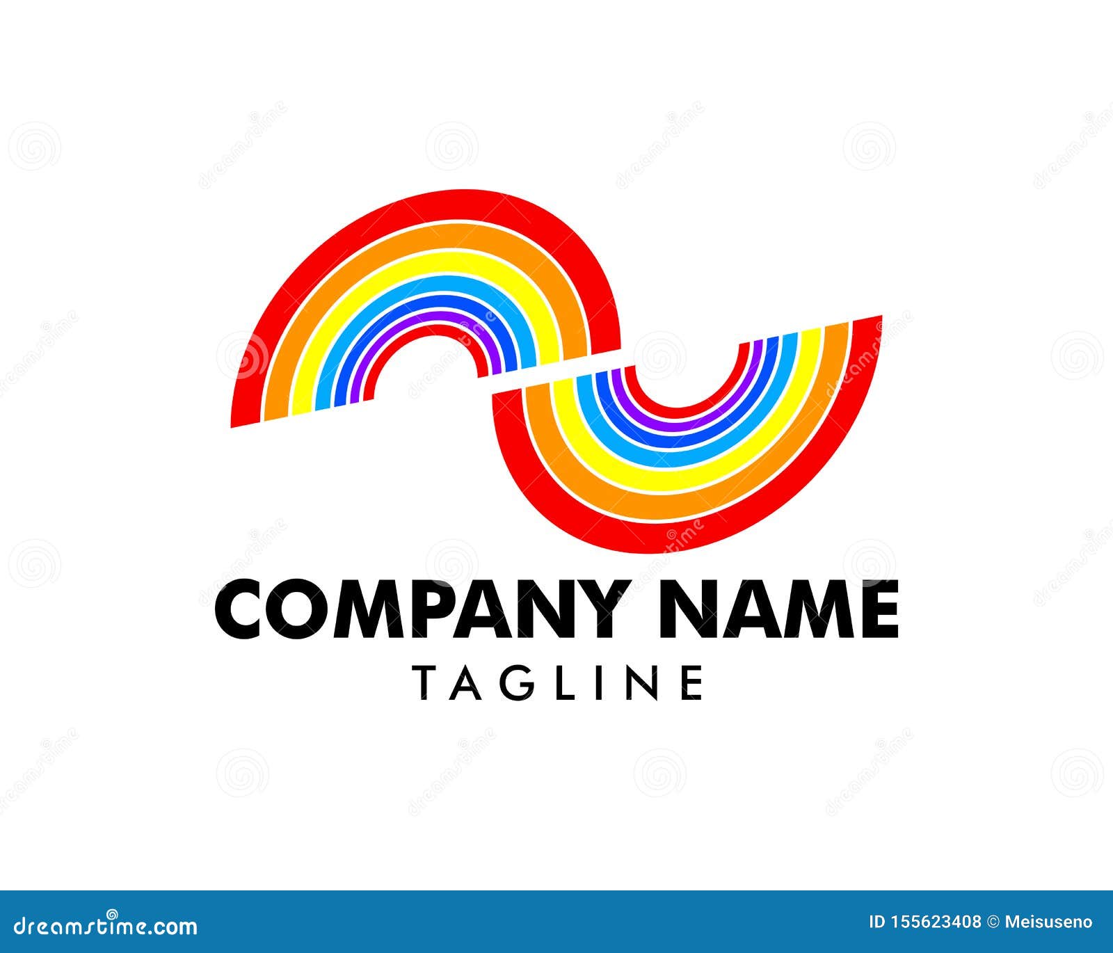 Rainbow Logo Design Vector Template Stock Vector - Illustration of flat ...