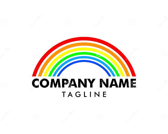 Rainbow Logo Design Vector Template Stock Vector - Illustration of ...