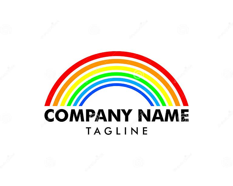 Rainbow Logo Design Vector Template Stock Vector - Illustration of ...