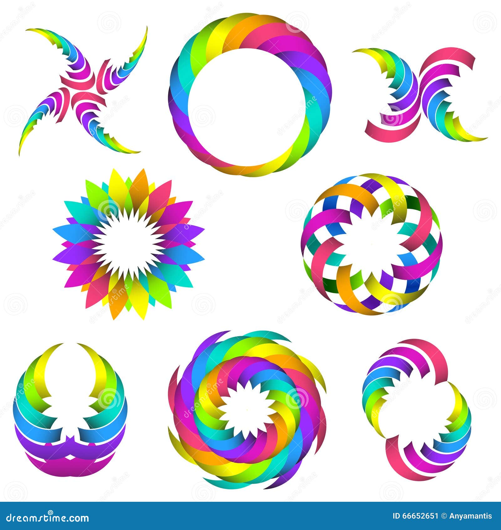 Rainbow Logo Set for Your Design Stock Vector - Illustration of design ...