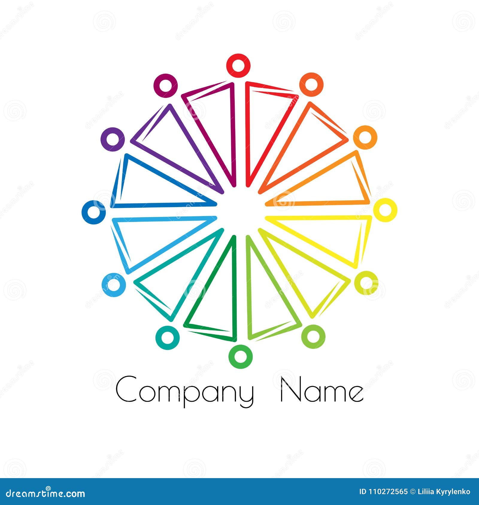 Rainbow Logo Sociocultural Relations And Equality. People Stand In A ...